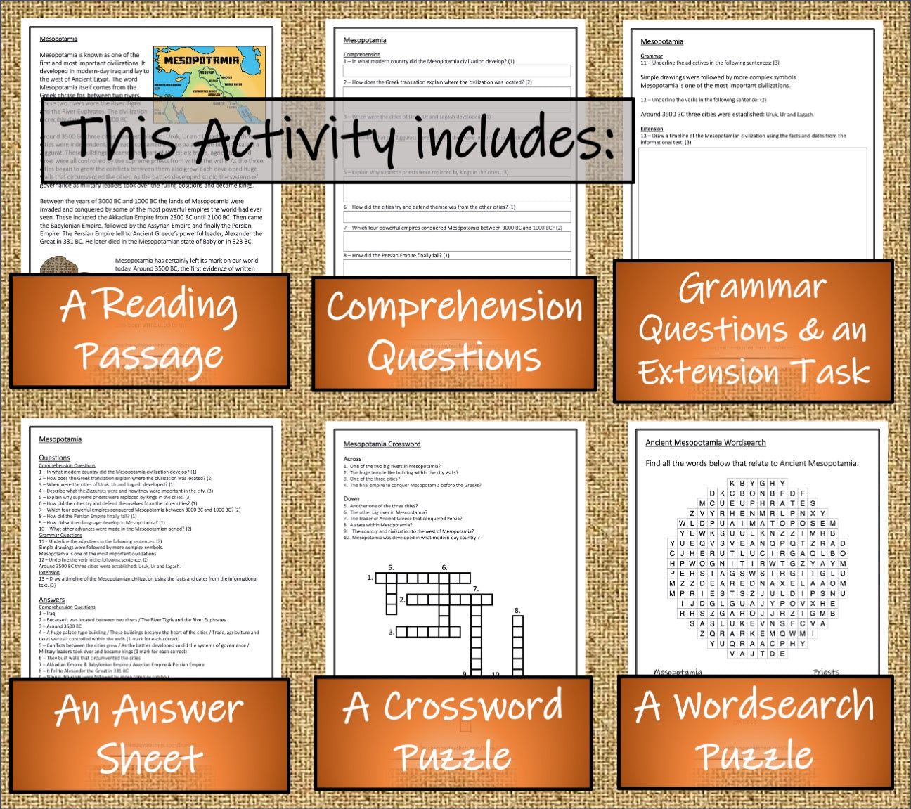 Ancient Mesopotamia Close Reading Comprehension Activity | 5th Grade ...