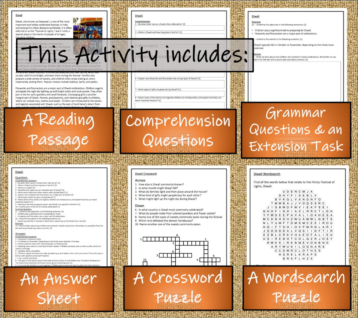 Diwali Close Reading Comprehension Activities | 5th Grade & 6th Grade ...