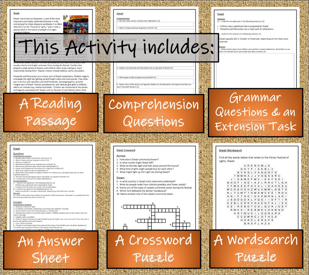Diwali Close Reading Comprehension Activities | 5th Grade & 6th Grade ...