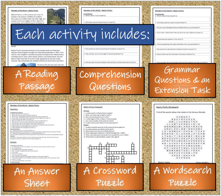 Seven Wonders of the World Close Reading Comprehension Book | 5th & 6t ...