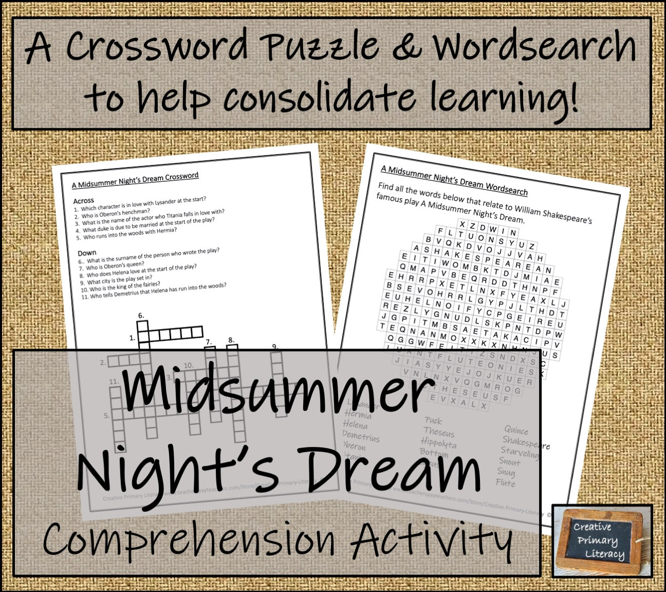 A Midsummer Night's Dream Close Reading Comprehension Activity | 5th ...