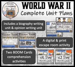 World War II Unit Plans and Resource Bundle | 5th Grade & 6th Grade ...