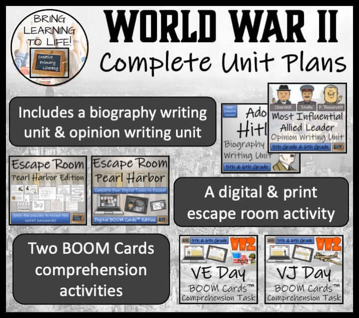 World War II Unit Plans and Resource Bundle | 5th Grade & 6th Grade ...