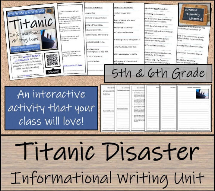 Titanic Display Timeline Close Reading and Writing Bundle | 5th & 6th ...