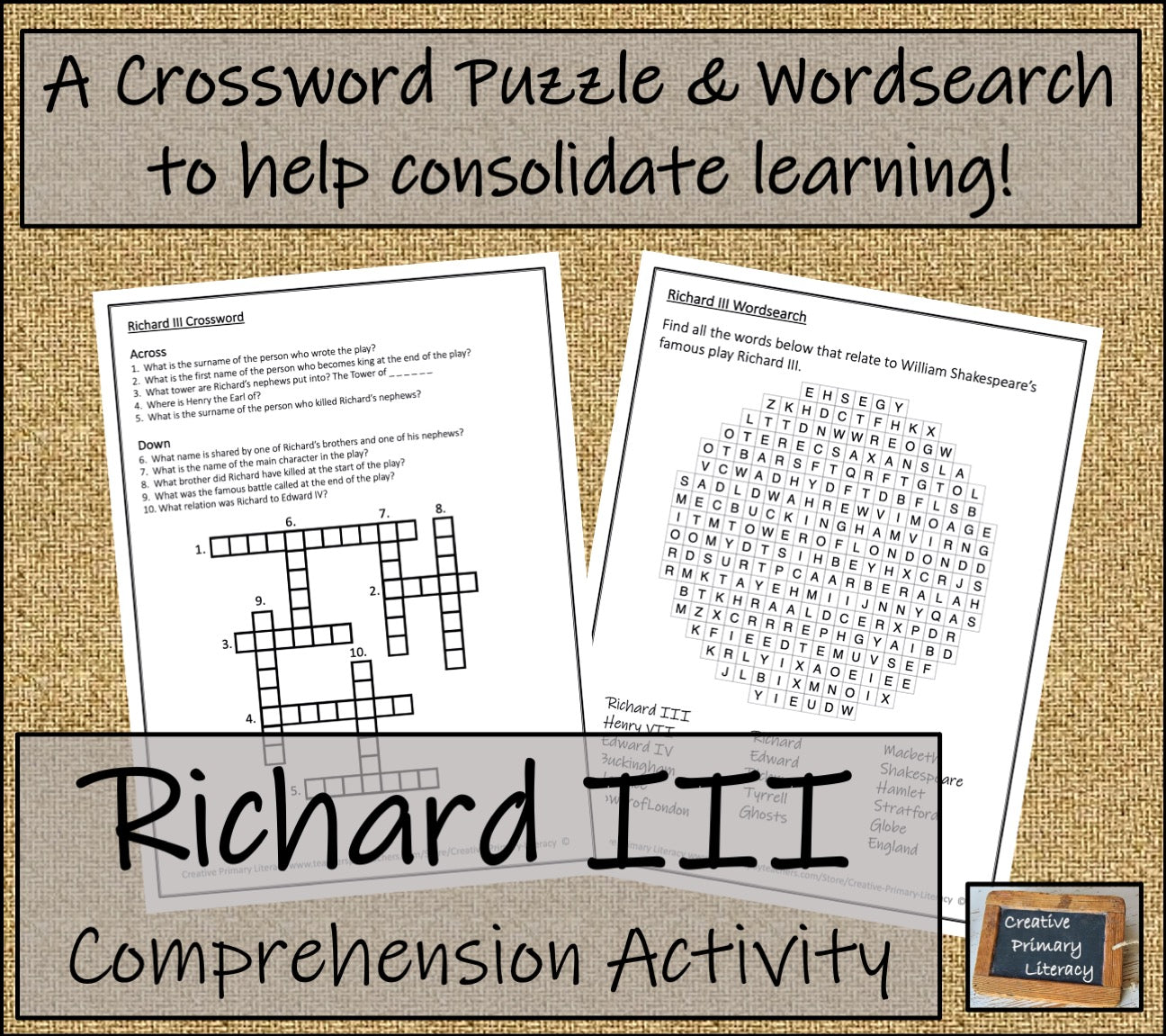 William Shakespeare's Richard III Close Reading Comprehension | 5th ...