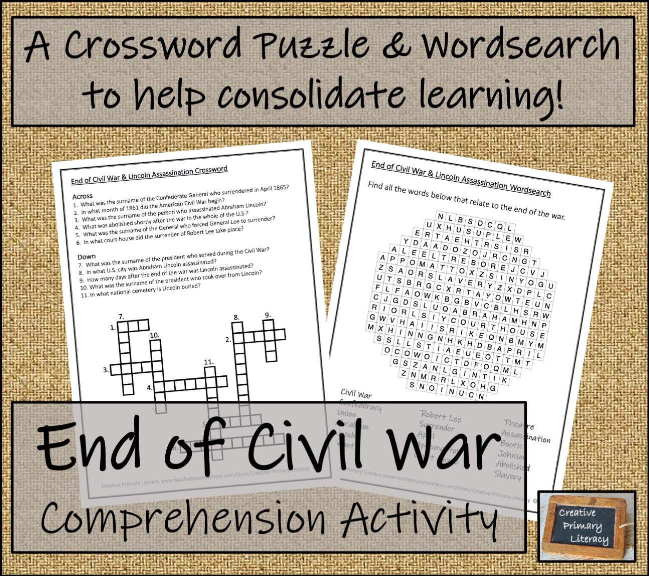 End of Civil War & Lincoln Assassination Close Reading | 5th & 6th Gra ...