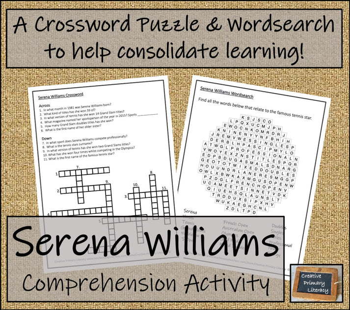 Serena Williams Close Reading Comprehension Activity | 3rd Grade & 4th ...