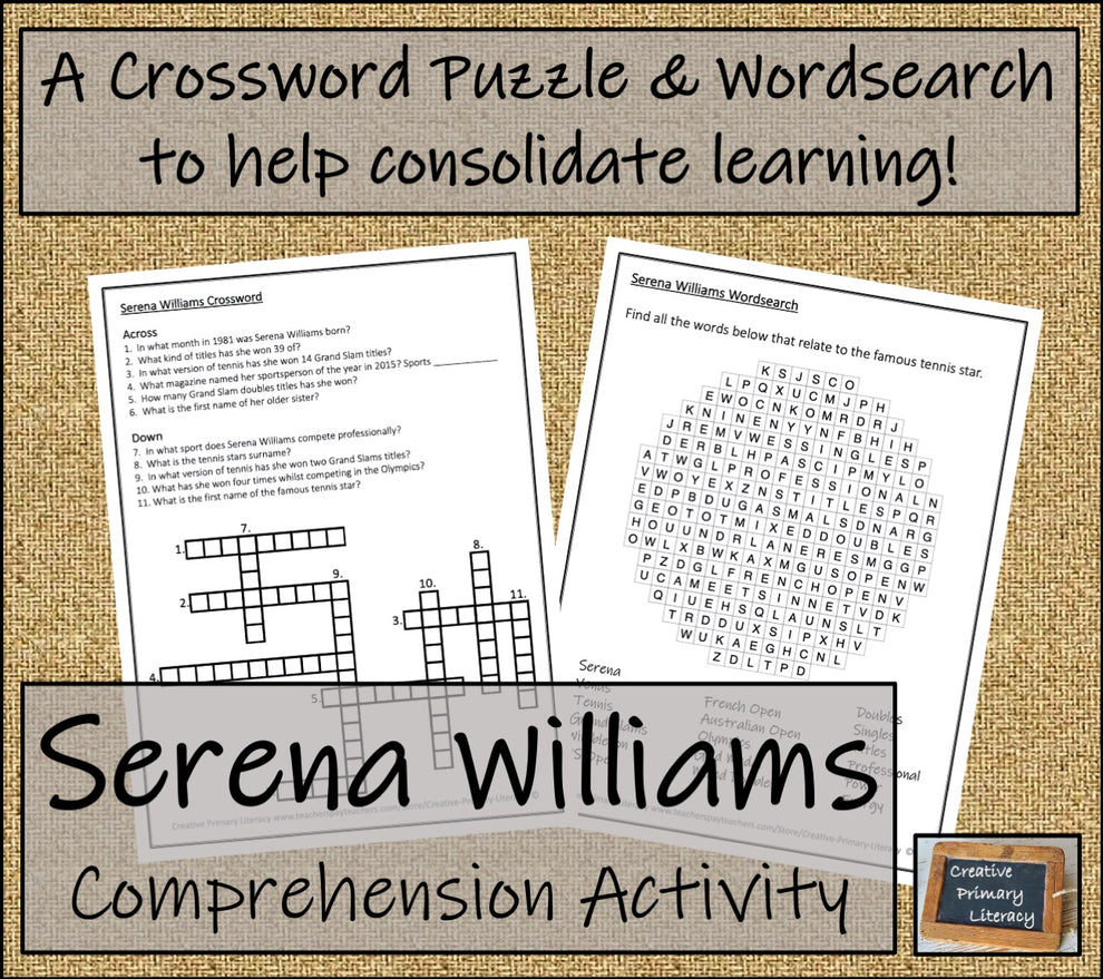 Serena Williams Close Reading Comprehension Activity | 3rd Grade & 4th ...