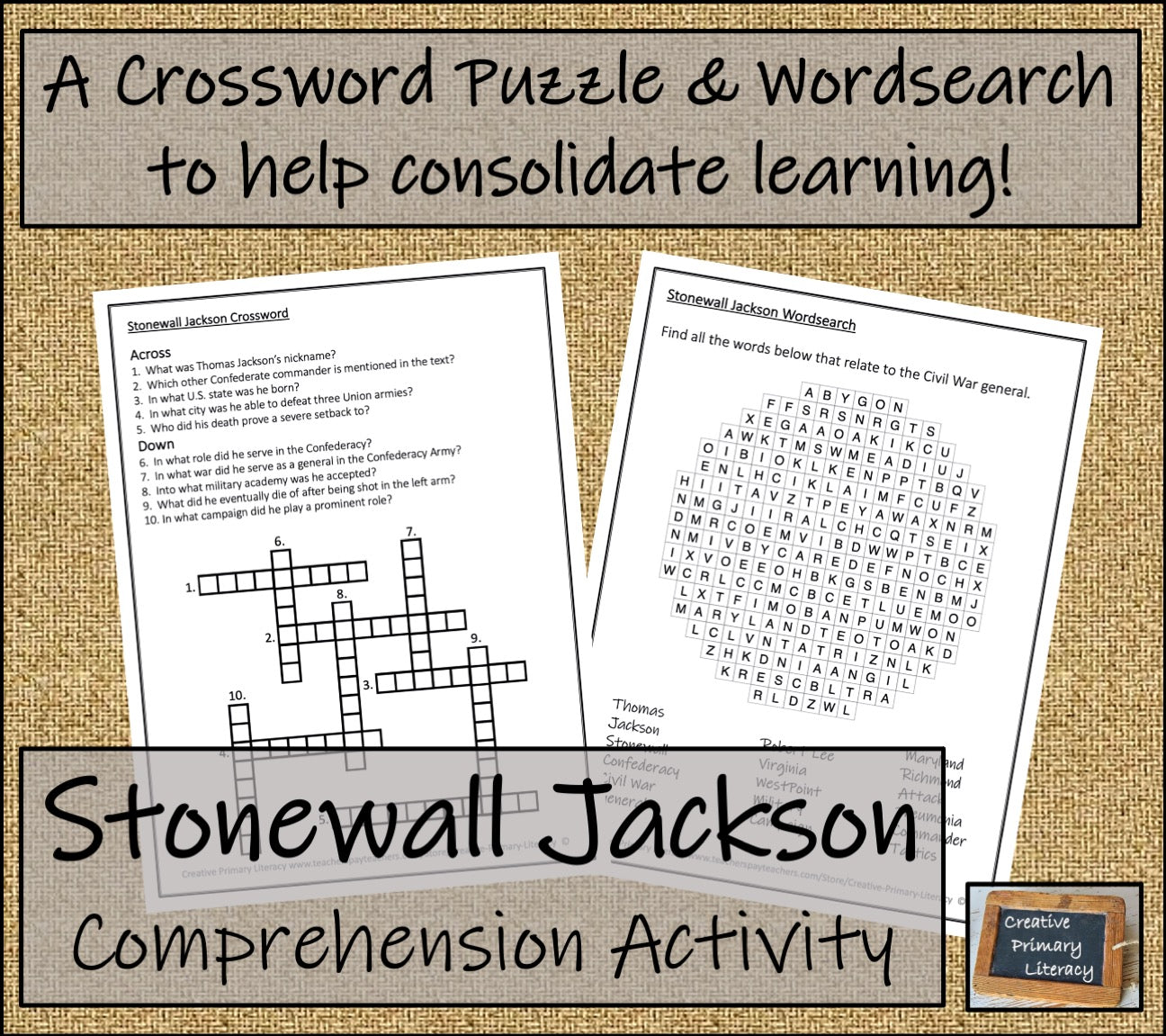 Stonewall Jackson Close Reading Comprehension Activity | 5th Grade & 6 ...