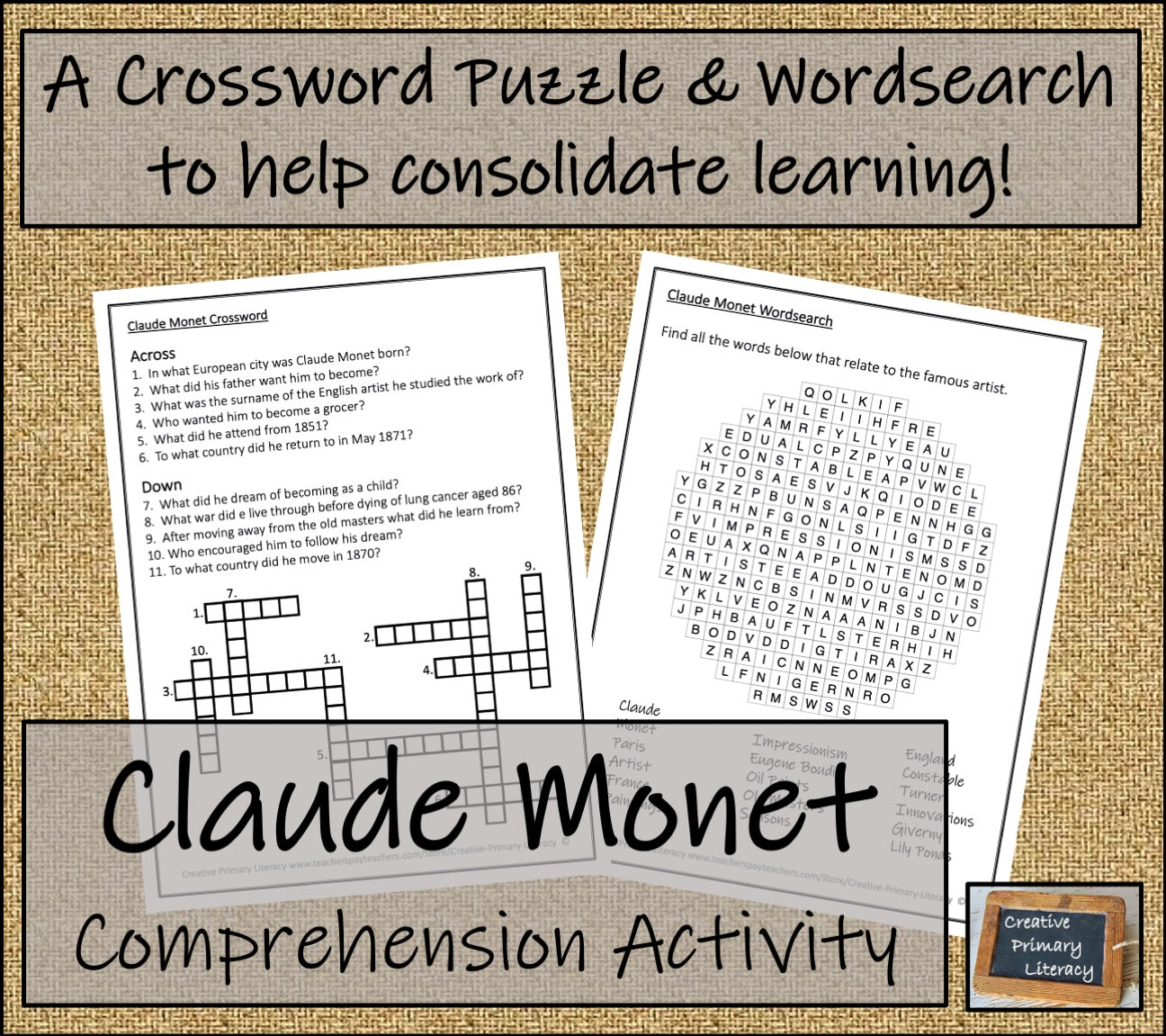 Claude Monet Close Reading Comprehension Activity | 3rd Grade & 4th Gr ...