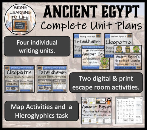 Ancient Egypt Unit Plans and Resource Bundle – Creative Primary Literacy