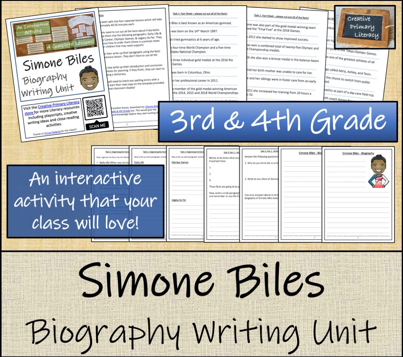 Simone Biles Close Reading & Biography Bundle | 3rd Grade & 4th Grade ...