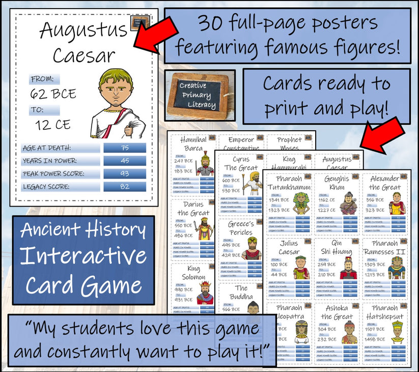 Ancient History Trading Cards Game – Creative Primary Literacy