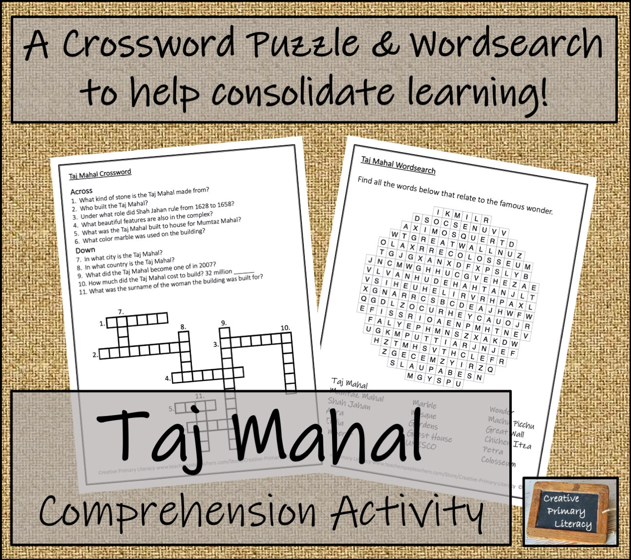 Taj Mahal Close Reading Comprehension Activity | 3rd Grade & 4th Grade ...