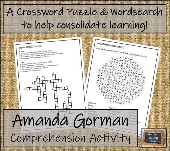 Amanda Gorman Close Reading Comprehension Activity | 3rd Grade & 4th G – Creative Primary Literacy