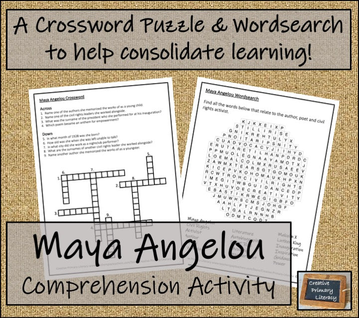 Maya Angelou Close Reading Comprehension Activity | 5th Grade & 6th Gr ...