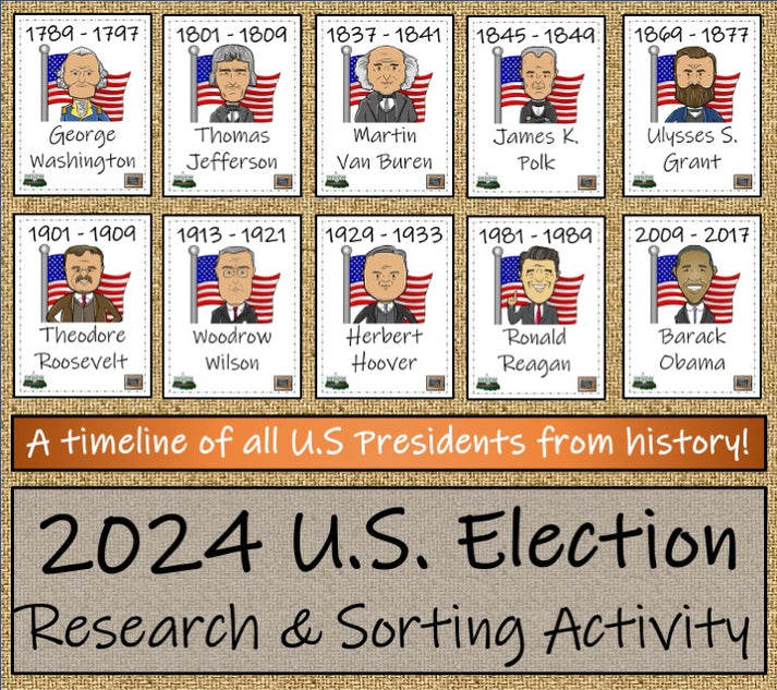 2024 Presidential Election Timeline and Close Reading Bundle | 5th & 6 ...