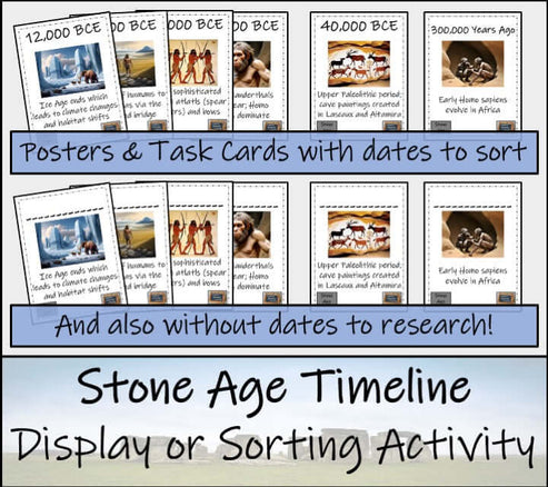 Stone Age Timeline Display Research and Sorting Activity – Creative ...