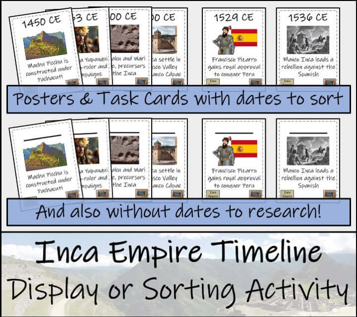 Inca Empire Timeline Activity & Classroom Display – Creative Primary ...