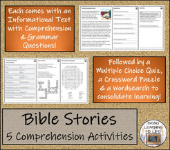 Bible Stories Close Reading Comprehension Bundle | 3rd Grade & 4th Gra ...