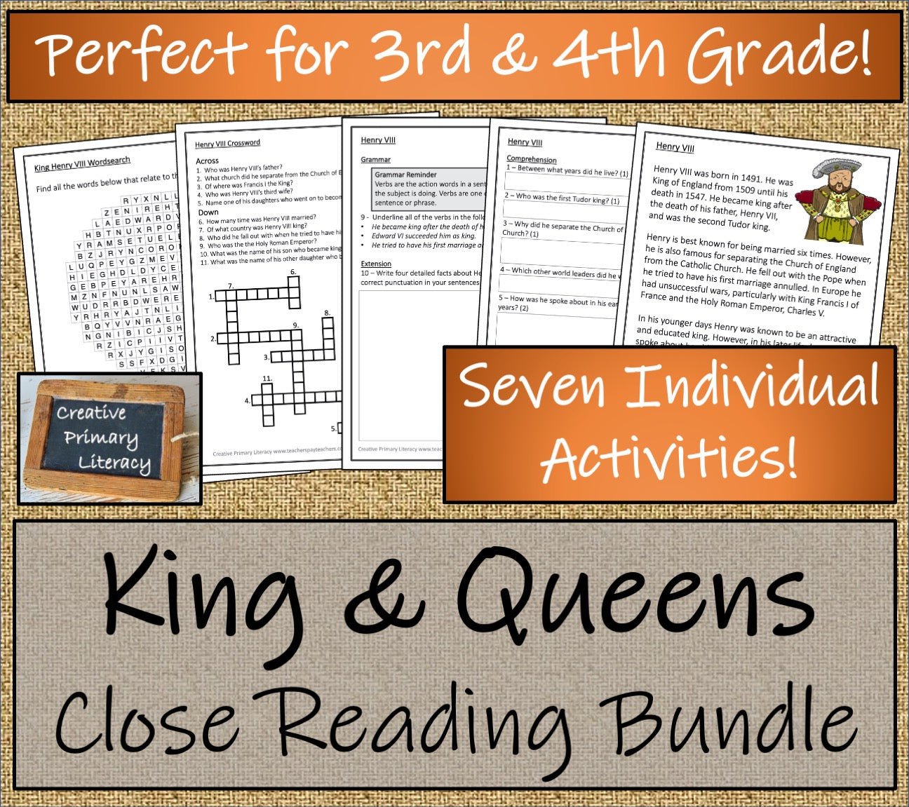British Kings & Queens Close Reading Comprehension Bundle | 3rd & 4th ...