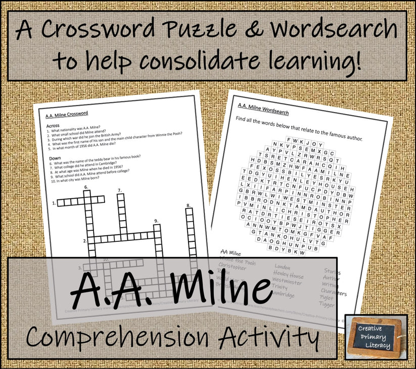 A.A. Milne Close Reading Comprehension Activity | 5th Grade & 6th Grad ...