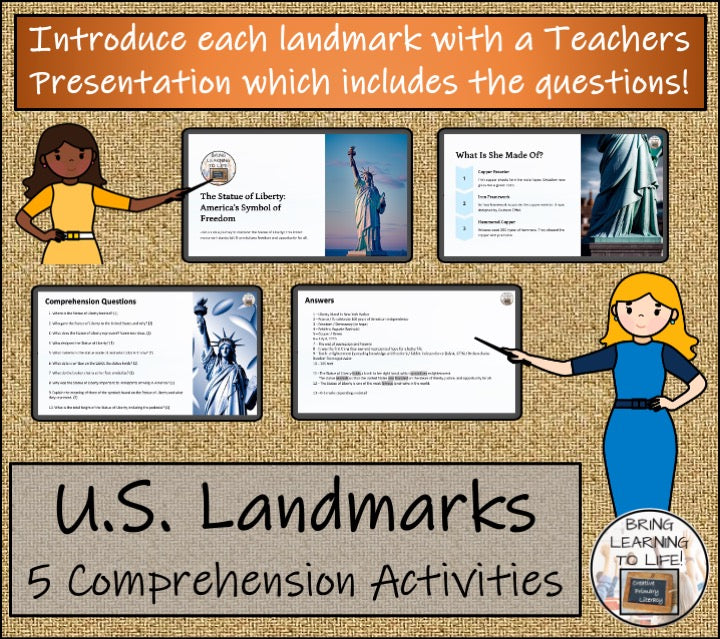 U.S. Landmarks Close Reading Comprehension Bundle | 5th Grade & 6th Gr ...
