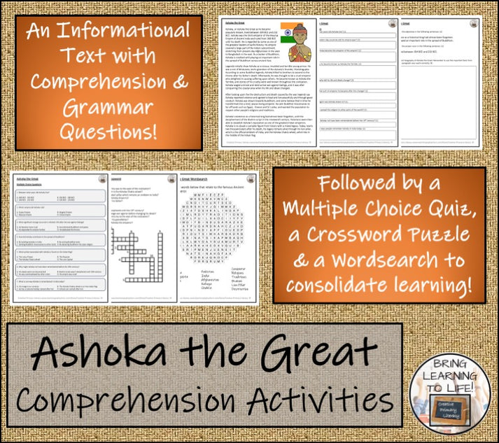 Ashoka the Great Close Reading Comprehension Activity | 5th Grade & 6t ...