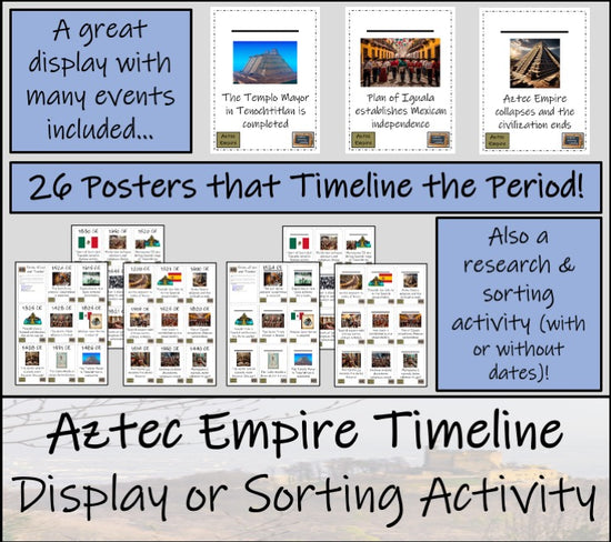 Aztec Empire Timeline Display Research and Sorting Activity – Creative ...
