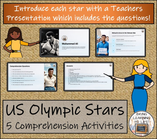 U.S. Olympic Stars Close Reading Comprehension Bundle | 3rd Grade & 4t ...