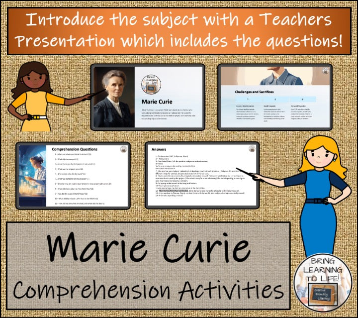 Marie Curie Grade Close Reading Comprehension Activity | 5th Grade & 6 ...