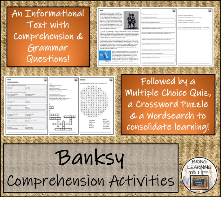 Banksy Close Reading Comprehension Activity | 5th Grade & 6th Grade ...