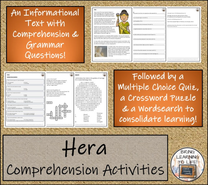 Hera Close Reading Comprehension Activities | 5th Grade & 6th Grade ...