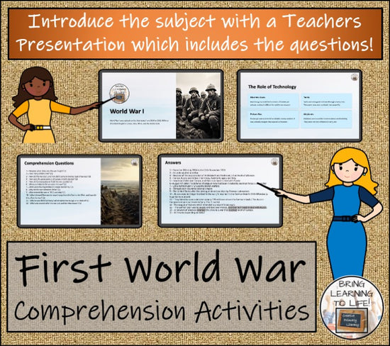 First World War Close Reading Comprehension Activities | 5th Grade & 6 ...