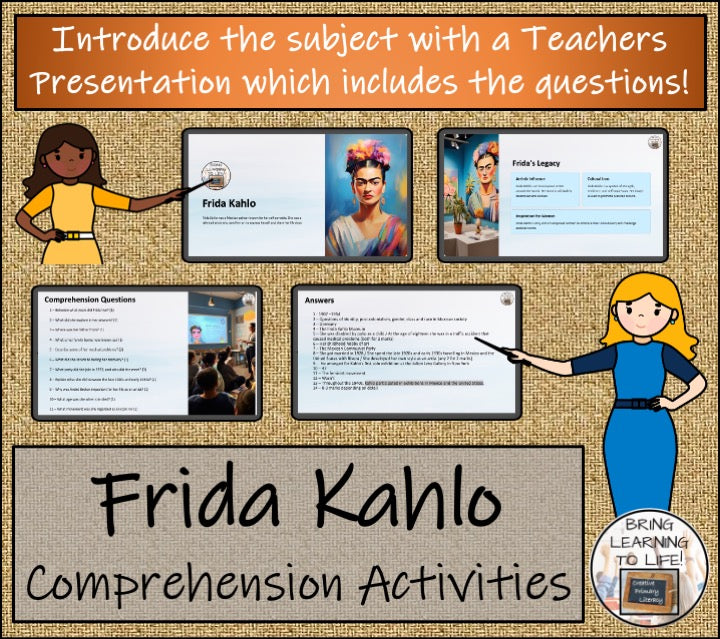 Frida Kahlo Close Reading Comprehension Activity | 5th Grade & 6th Gra ...
