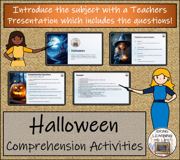 Halloween Close Reading Comprehension Activities | 5th Grade & 6th Gra ...