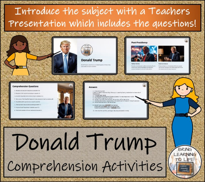 Donald Trump Close Reading Comprehension Activities | 3rd Grade & 4th ...