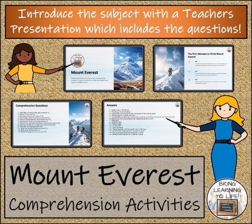 Mount Everest Close Reading Comprehension Activities | 5th Grade & 6th ...