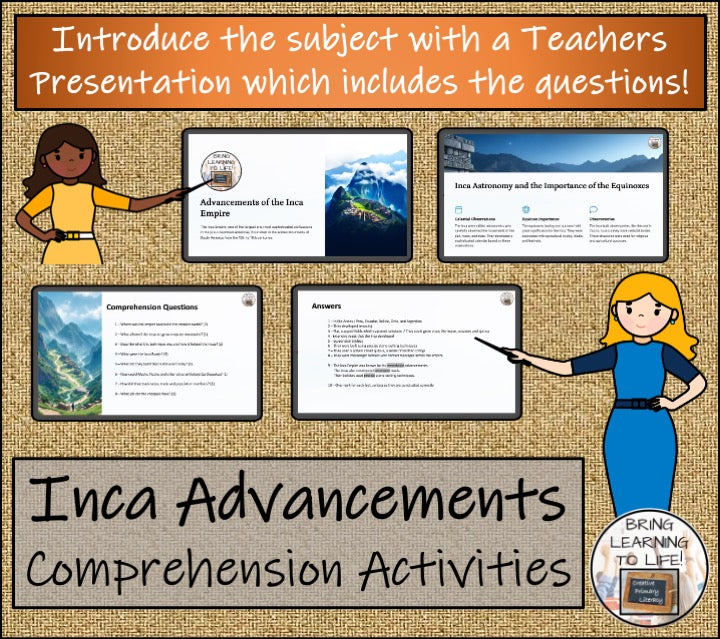 Advancements of Inca Empire Reading Comprehension Activities | 3rd & 4 ...