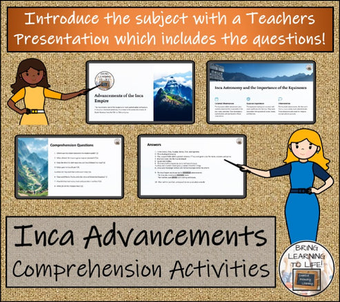 Advancements of Inca Empire Reading Comprehension Activities | 3rd & 4 ...