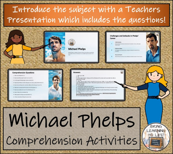 Michael Phelps Close Reading Comprehension Activity | 5th Grade & 6th ...