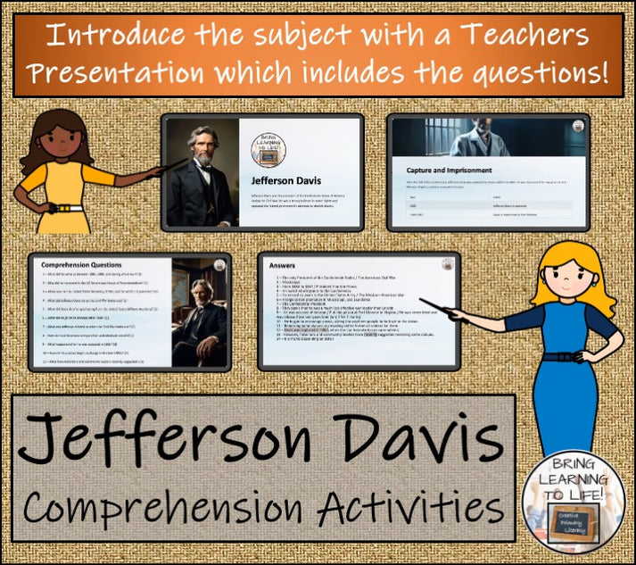 Jefferson Davis Close Reading Comprehension Activity | 5th Grade & 6th ...