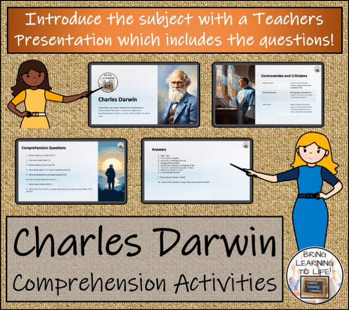 Charles Darwin Close Reading Comprehension Activities | 3rd Grade & 4t ...