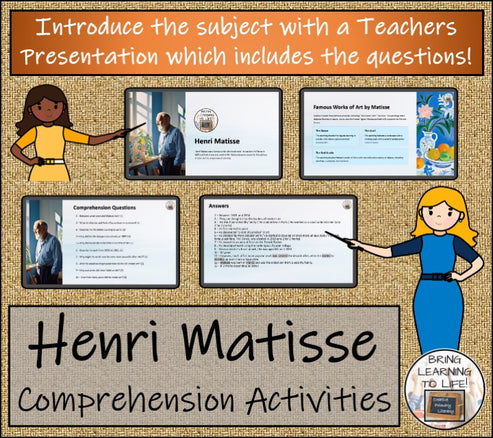 Henri Matisse Close Reading Comprehension Activities | 5th Grade & 6th ...