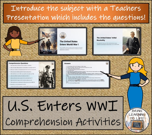 United States Enters World War I Close Reading Comprehension | 5th & 6 ...