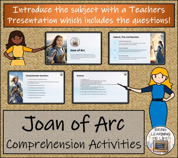 Joan of Arc Close Reading Comprehension Activities | 3rd Grade & 4th G ...