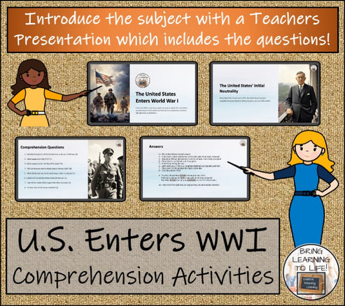 United States Enters World War I Close Reading Comprehension | 3rd & 4 ...
