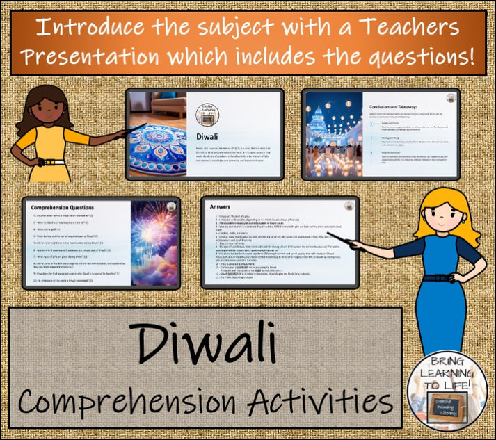 Diwali Close Reading Comprehension Activities | 5th Grade & 6th Grade ...