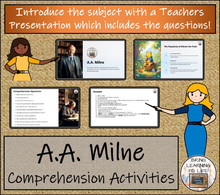 A.A. Milne Close Reading Comprehension Activities | 5th Grade & 6th Gr ...