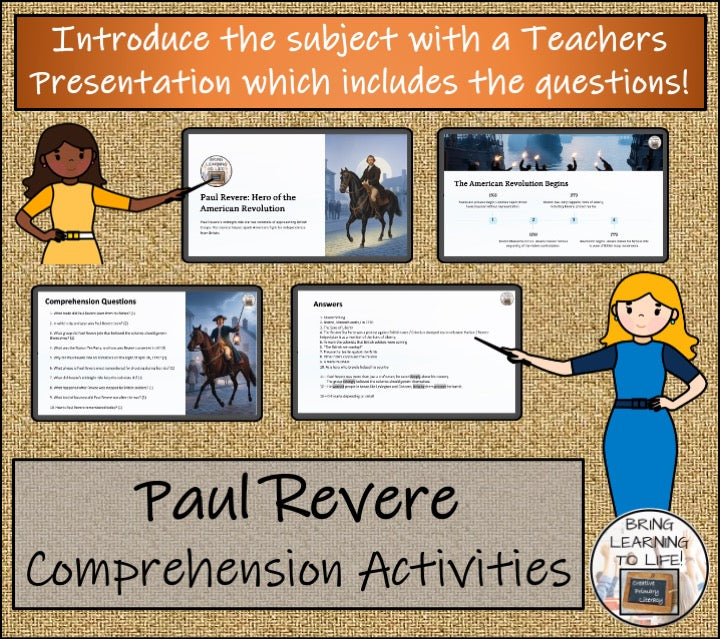 Paul Revere Close Reading Comprehension Activities | 5th Grade & 6th G ...